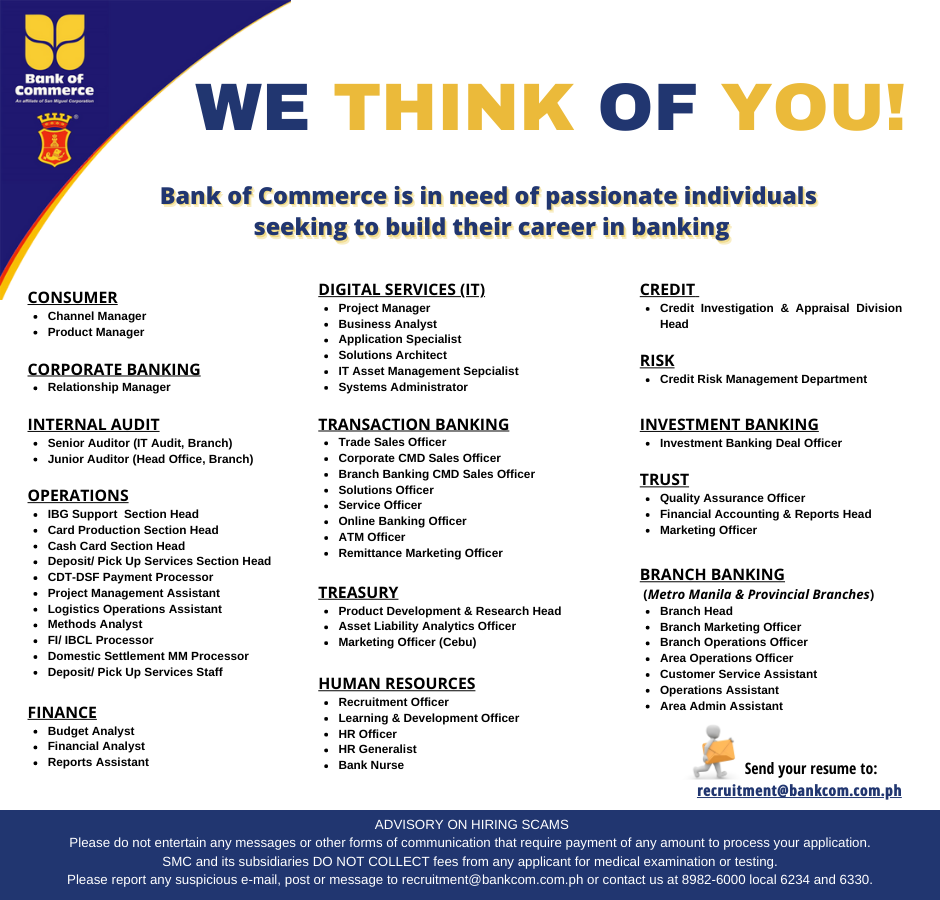 Careers - Bank of Commerce