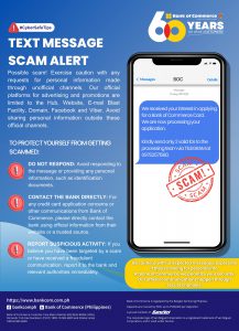 Text Message Scam Alert - Bank of Commerce