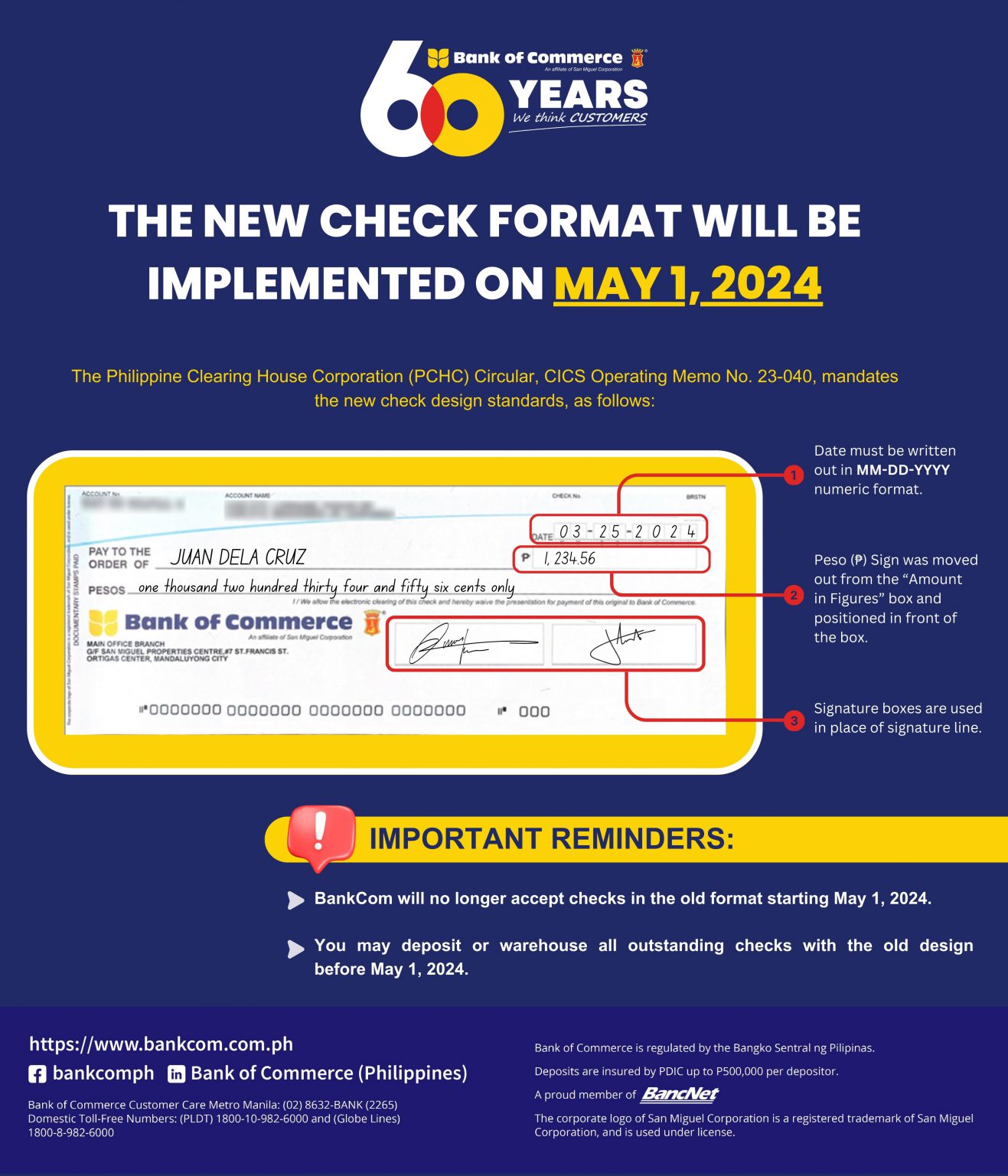 The New Check Format - Bank of Commerce